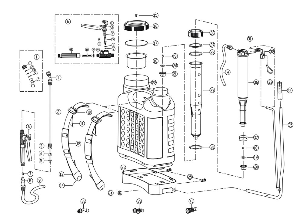 Hand Compression Sprayer Drawing