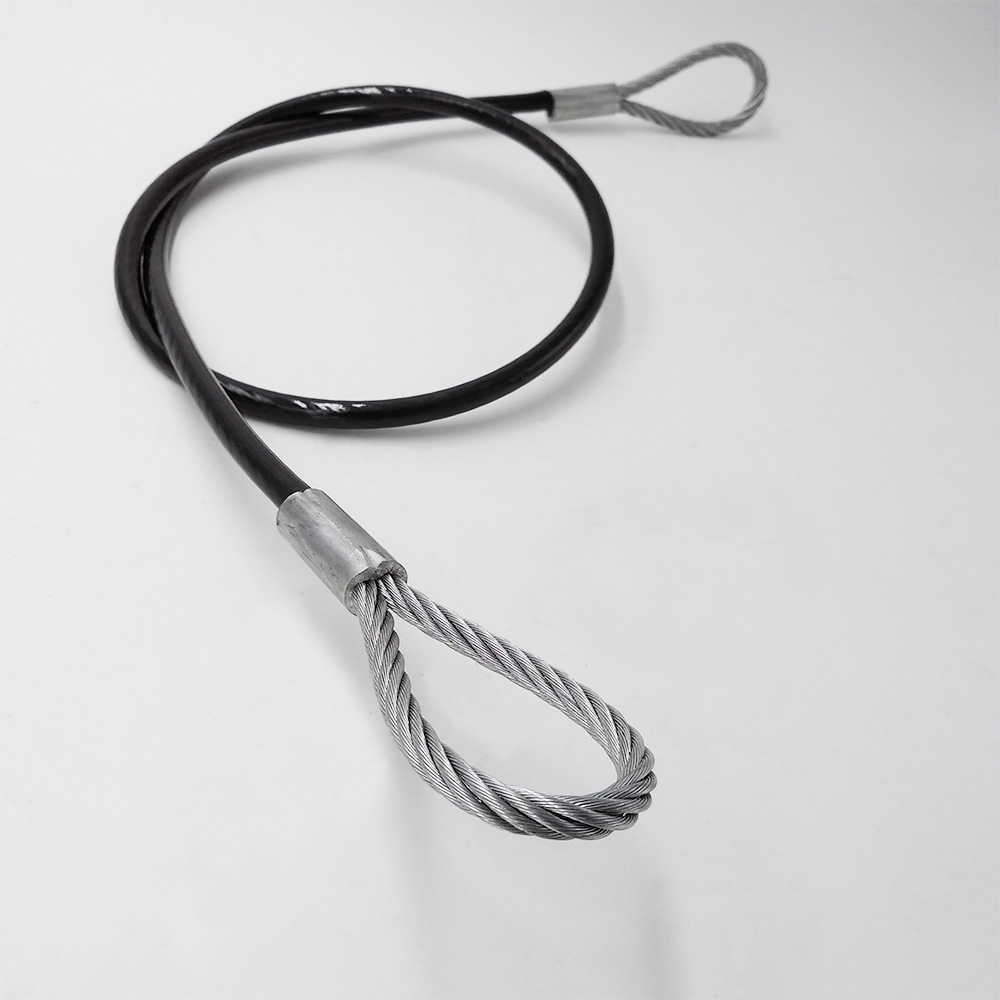 Wire Cable Assemblies Black Wire Rope Slings Steel Cable with Loops PVC ...