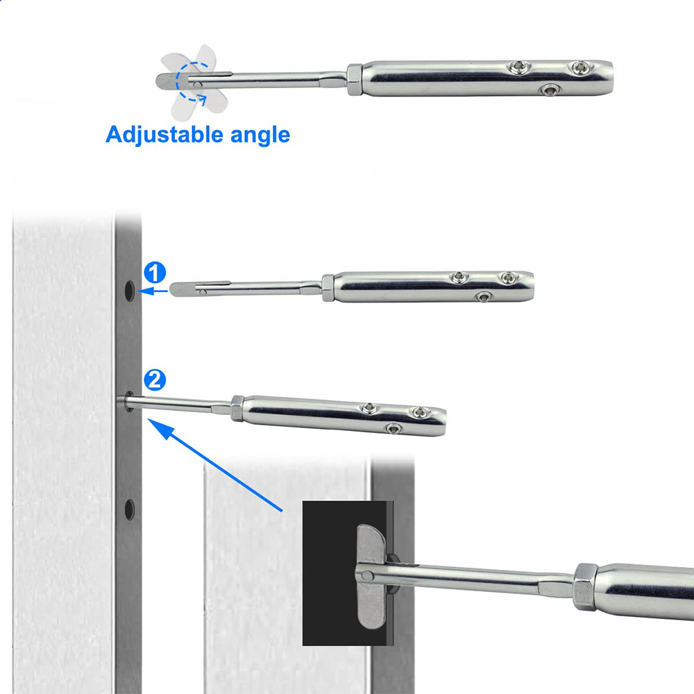 0-180 degrees Adjustable Angle Left & Right Swageless Tensioners fit 1/ ...
